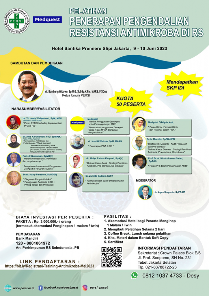 Pelatihan Nasional Teknis Implementasi Program Pengendalian Resistensi Antimikroba (PPRA) di ...