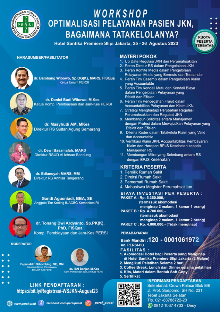 Workshop Optimalisasi Pelayanan Pasien JKN, Bagaimana Tatakelolanya? – PERSI