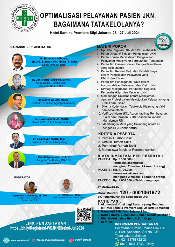 Workshop Optimalisasi Pelayanan Pasien JKN, Bagaimana Tatakelolanya? – PERSI